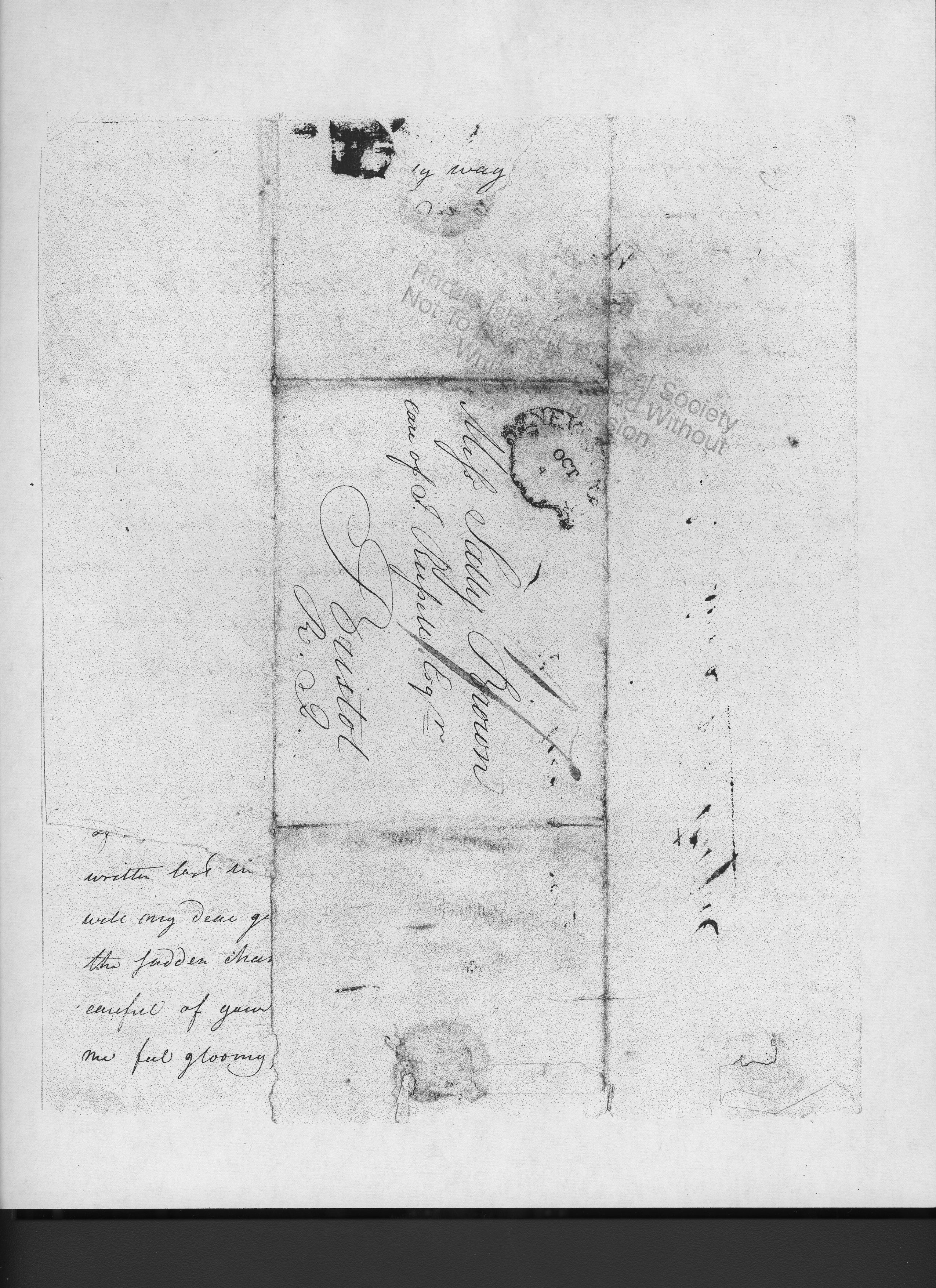 Letter from Herreshoff to Sally, October 1, 1800